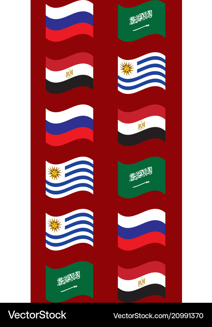 Football championship flags group Royalty Free Vector Image