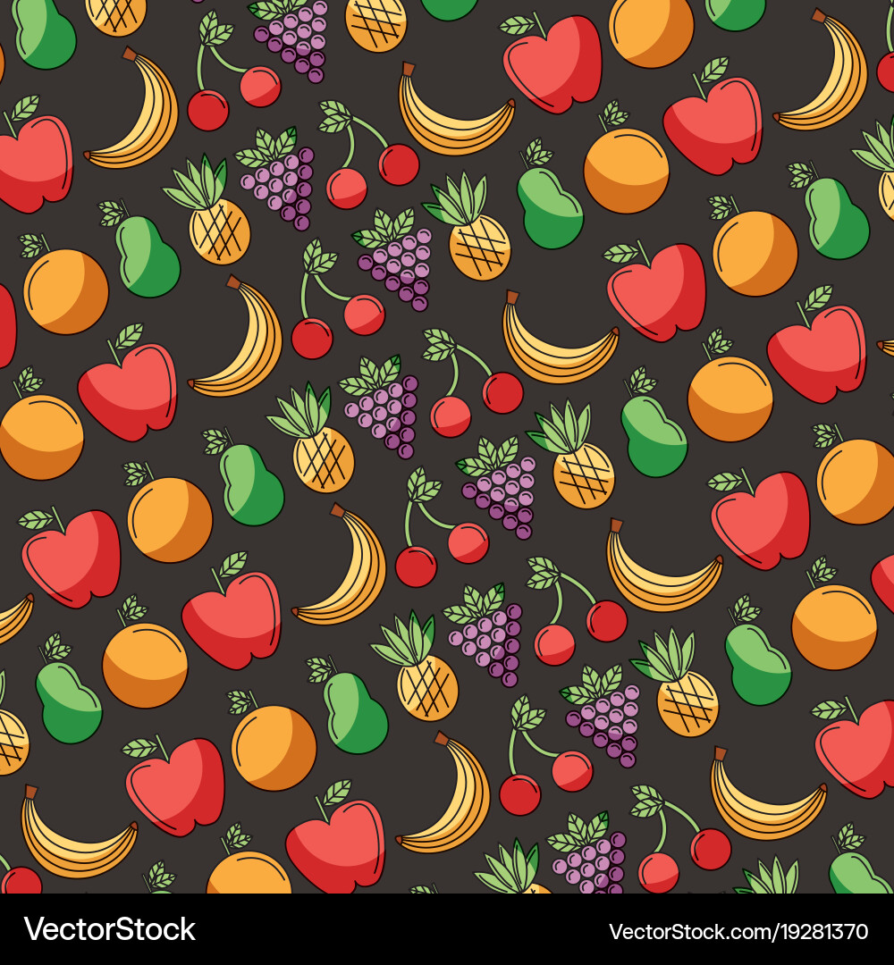 Fresh food fruits seamless pattern Royalty Free Vector Image