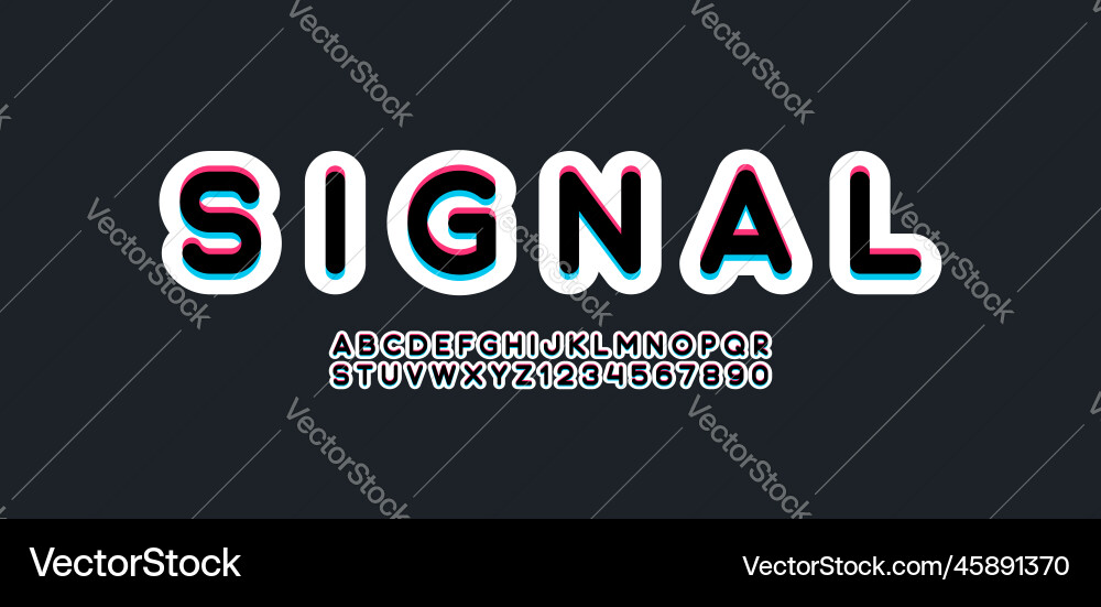 Glitch digital font alphabet uppercase letters Vector Image