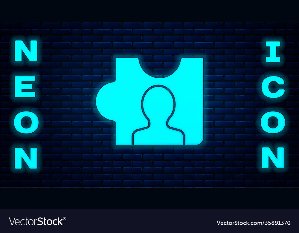Glowing neon head hunting icon isolated on brick Vector Image Glowing neon head hunting icon isolated on brick Vector Image