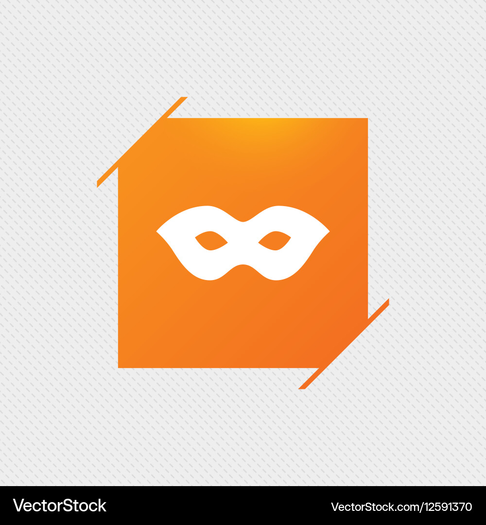 Mask sign icon anonymous spy access symbol Vector Image