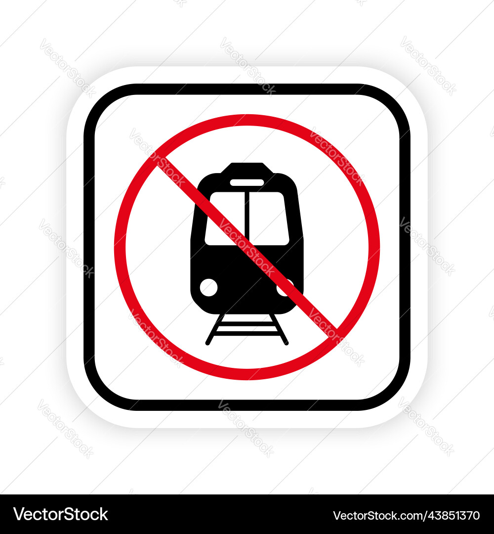 No train black silhouette ban icon railway Vector Image