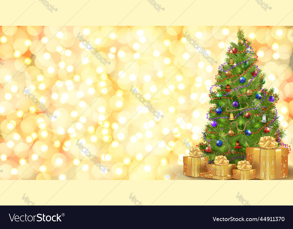 Rectangular banner with gift boxes christmas Vector Image