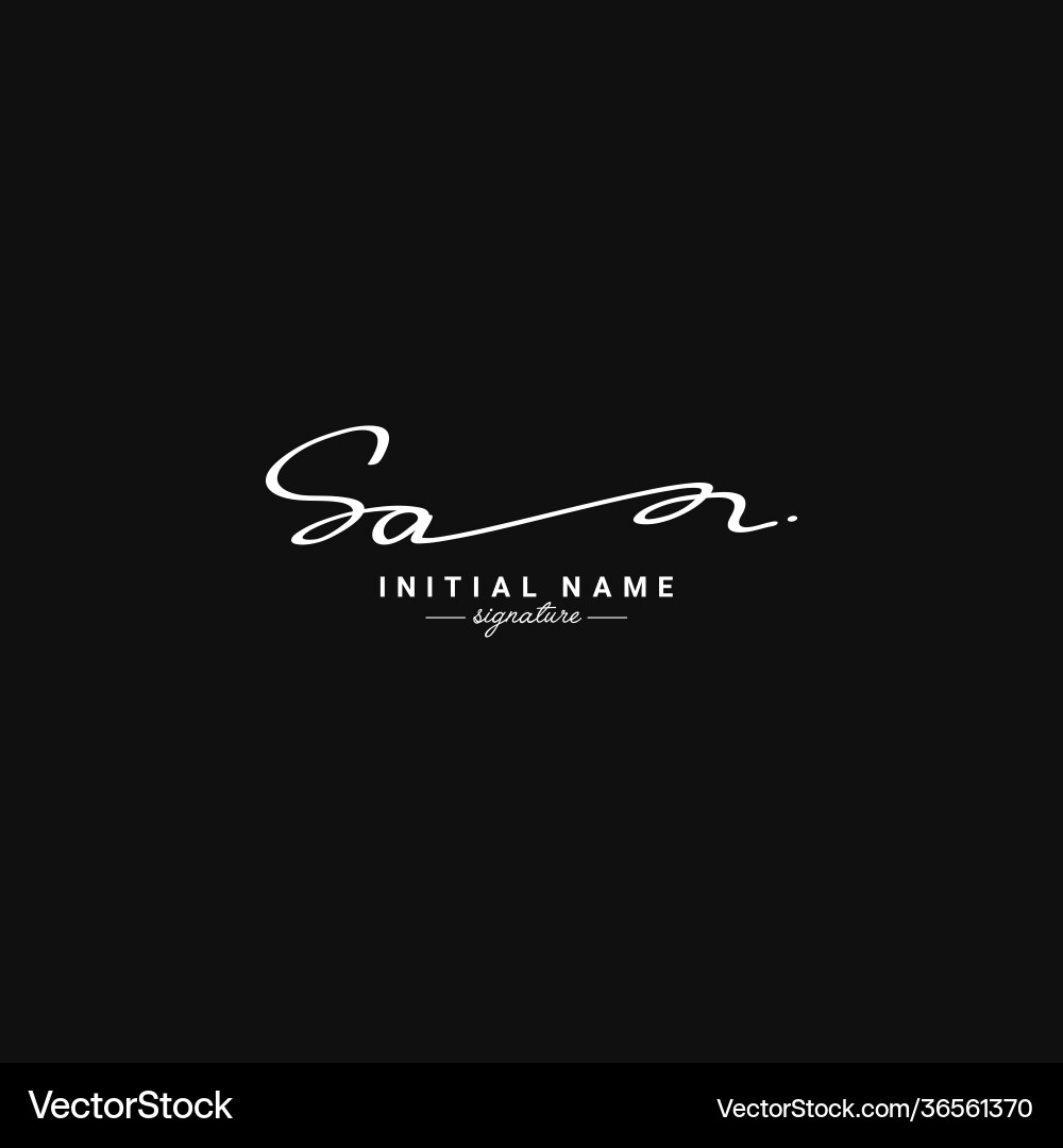 Sa signature logo - initial letter logo Royalty Free Vector