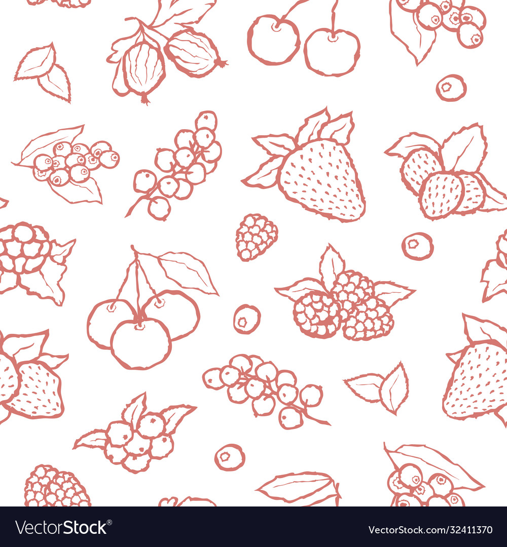 Seamless berries pattern Royalty Free Vector Image