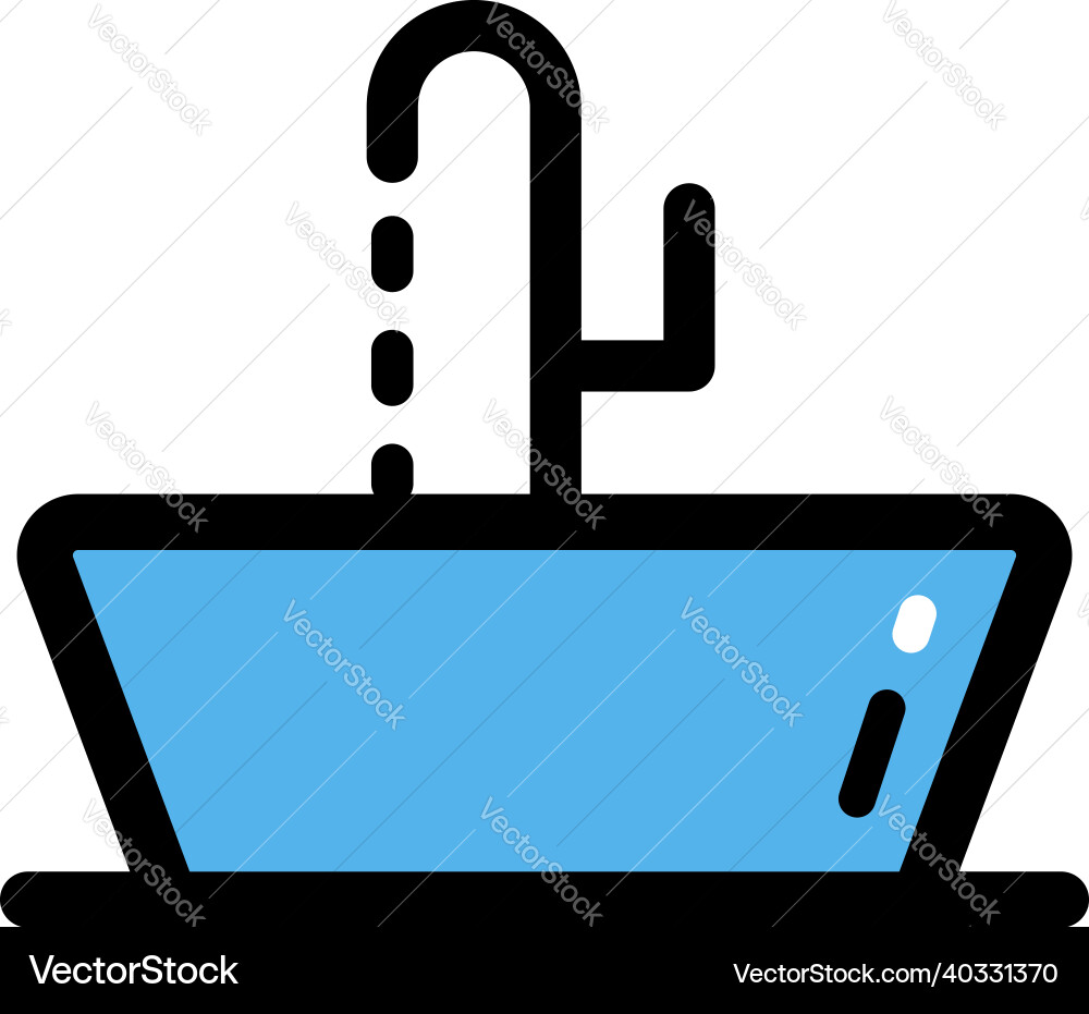 Sink simple color symbol isolated on white Vector Image