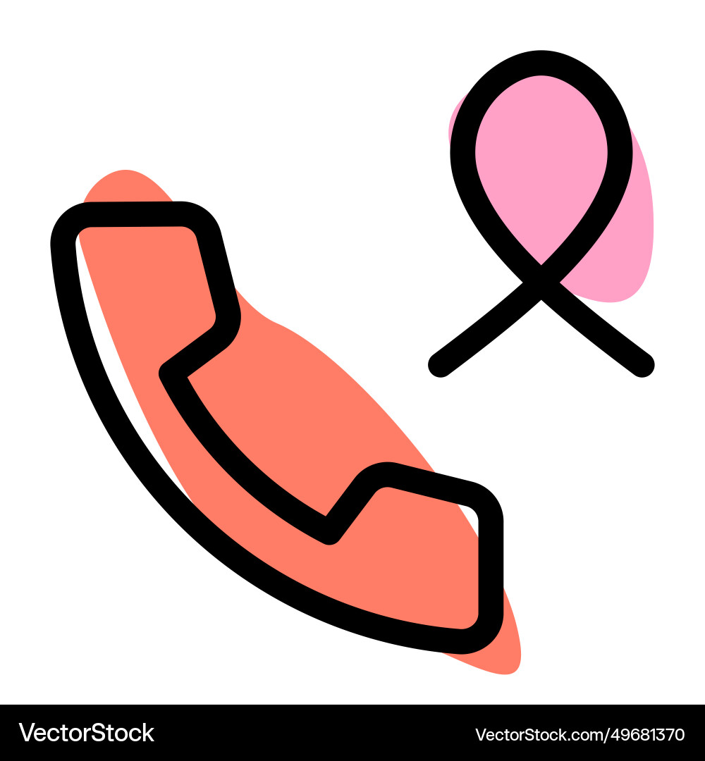 Telephonic support for cancer patient isolated Vector Image