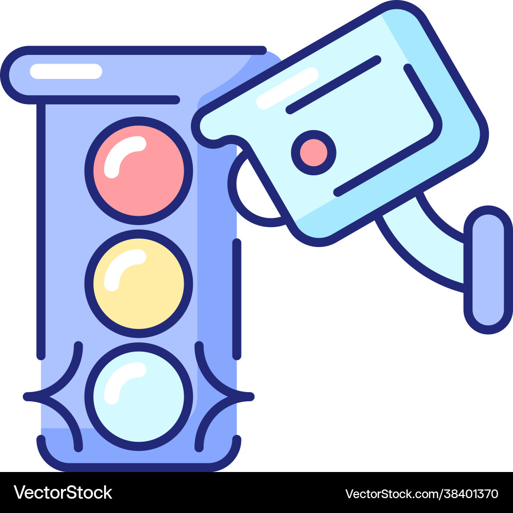 Traffic enforcement camera rgb color icon Vector Image