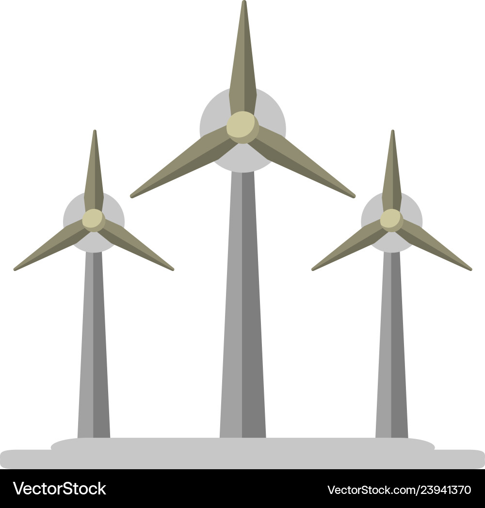 Wind turbines eolic energy symbol Royalty Free Vector Image
