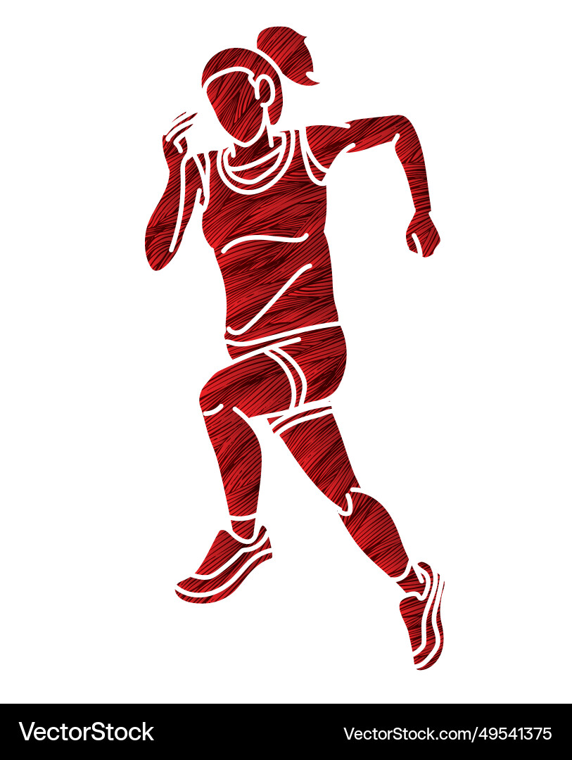 A woman start running action marathon runner Vector Image