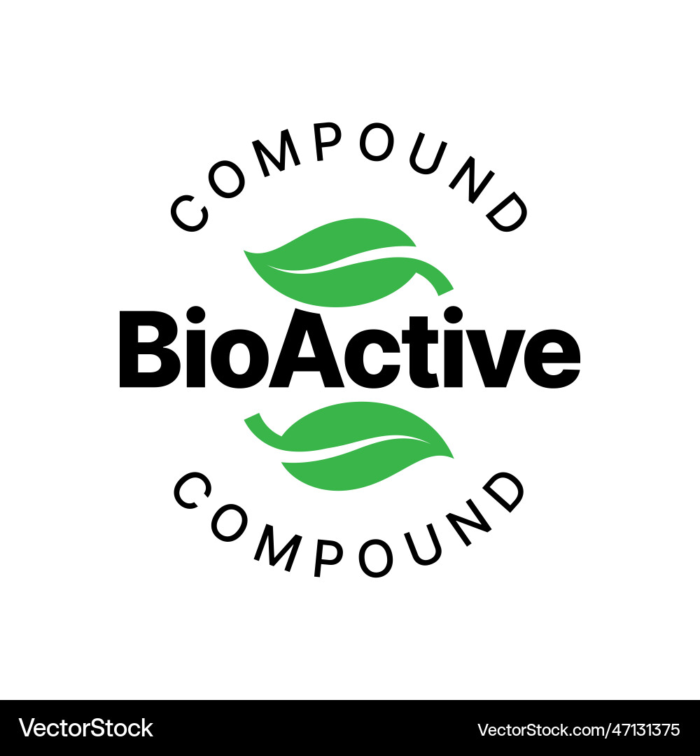 Bioactive product formula recipe icon logo badge Vector Image