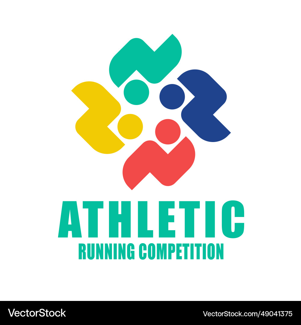 Business logo design people run athlete competitio