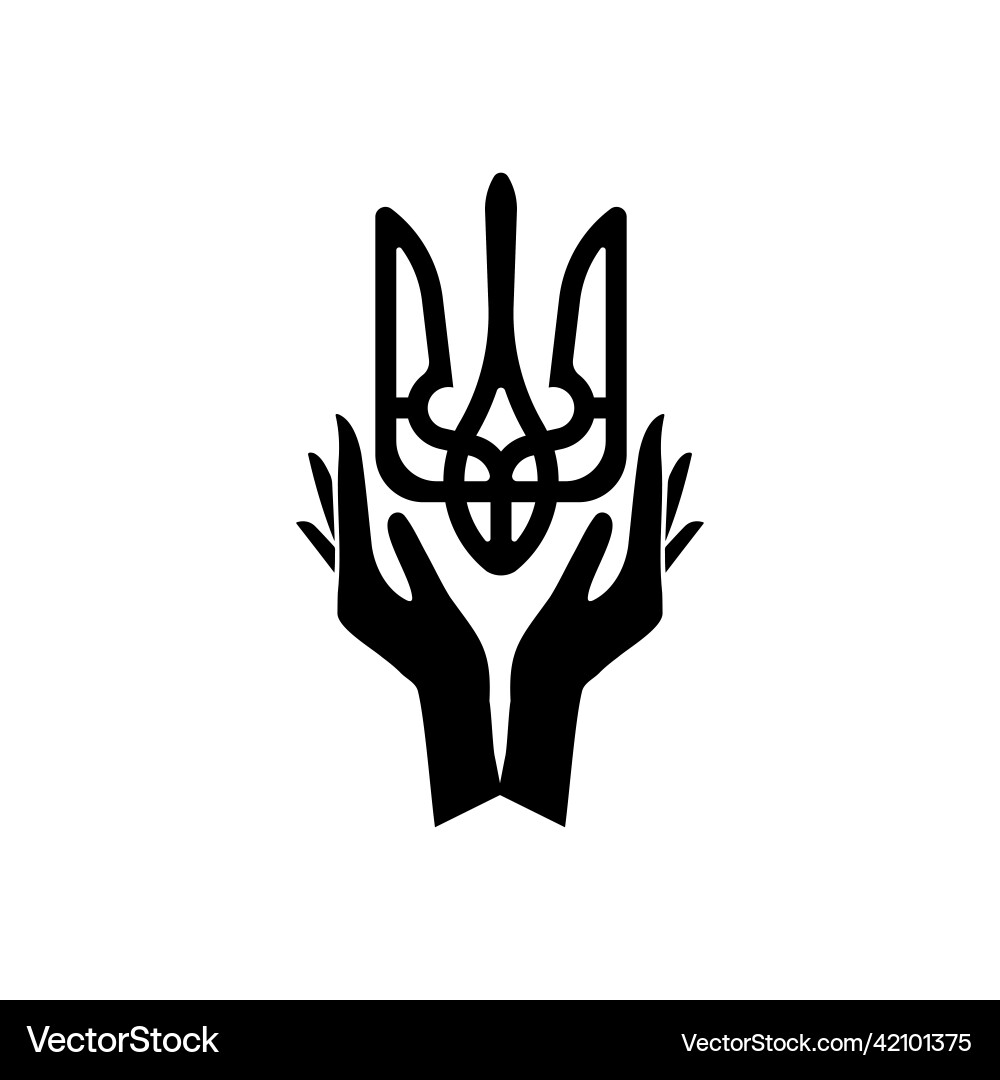 Coat of arms with hands Royalty Free Vector Image
