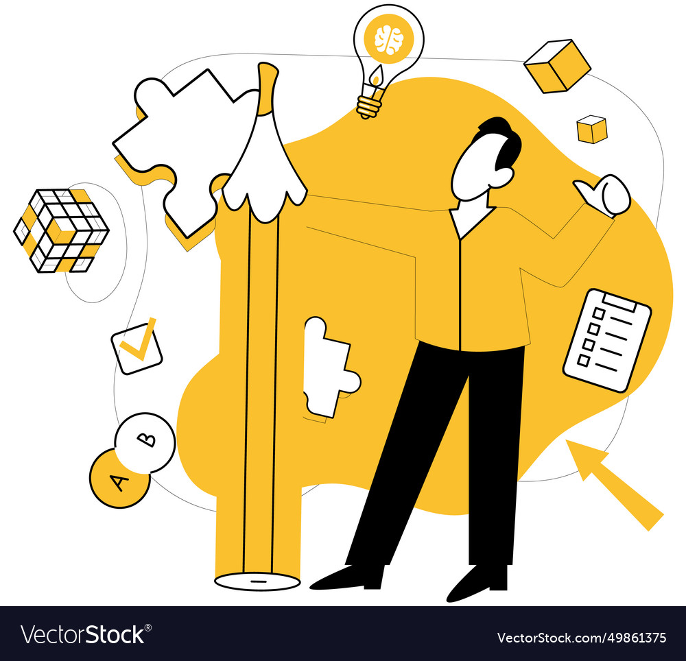 Creative process the metaphor Royalty Free Vector Image