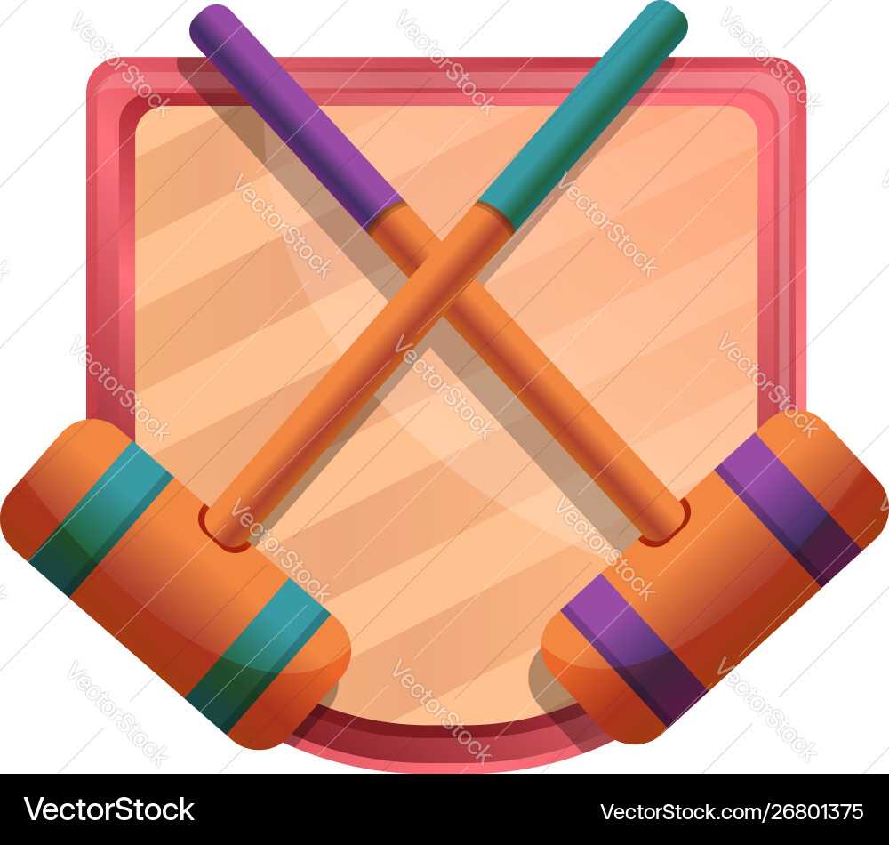 Croquet mallet icon cartoon style Royalty Free Vector Image