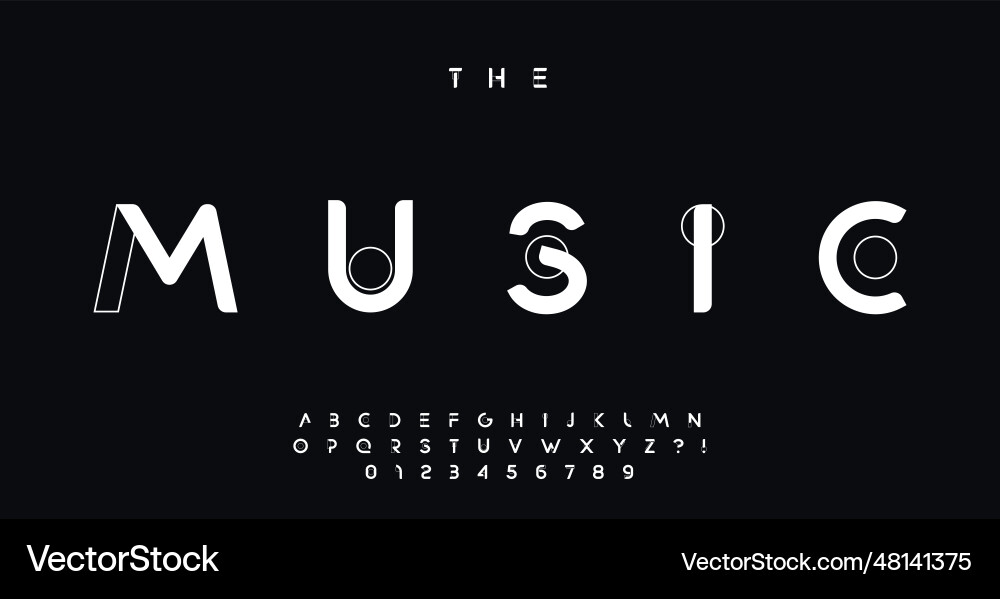 Futuristic techno font creative typeface Vector Image