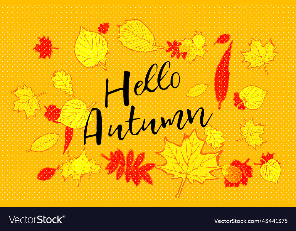 Hello autumn banner Royalty Free Vector Image - VectorStock
