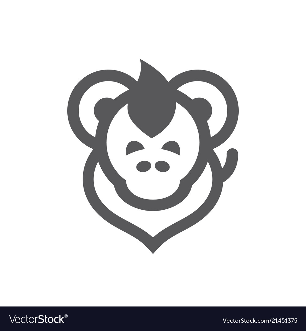 Monkey simple sign Royalty Free Vector Image - VectorStock