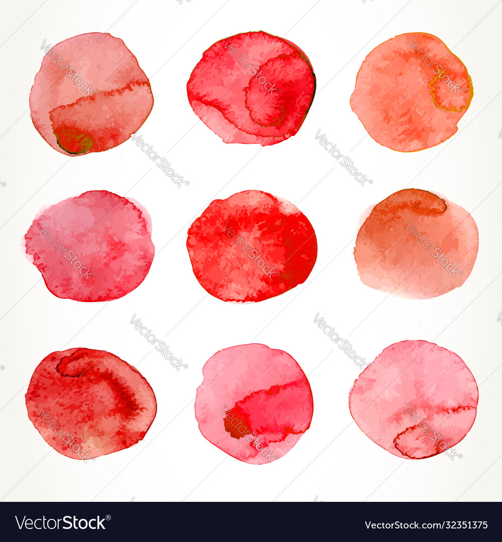 Red watercolor circles Royalty Free Vector Image