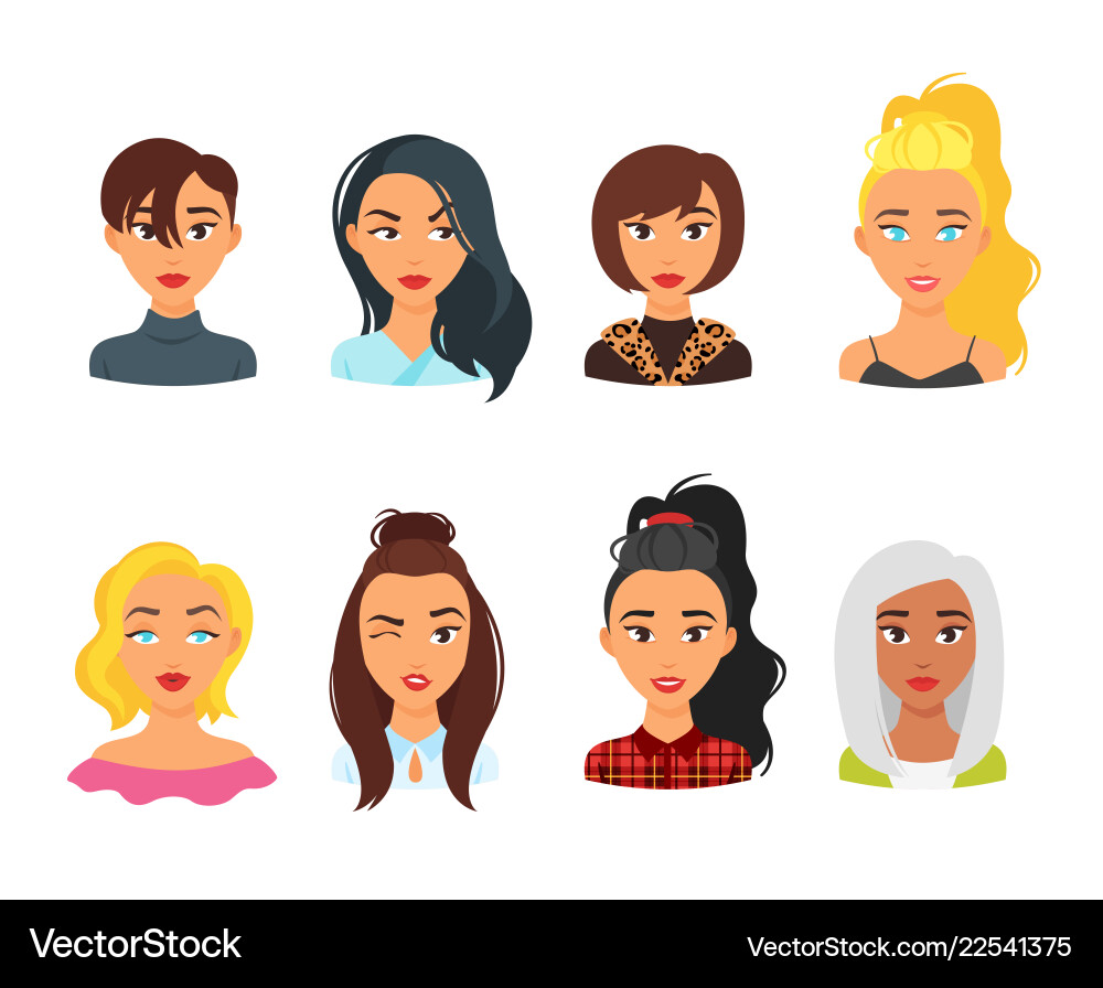 Set of people avatar Royalty Free Vector Image