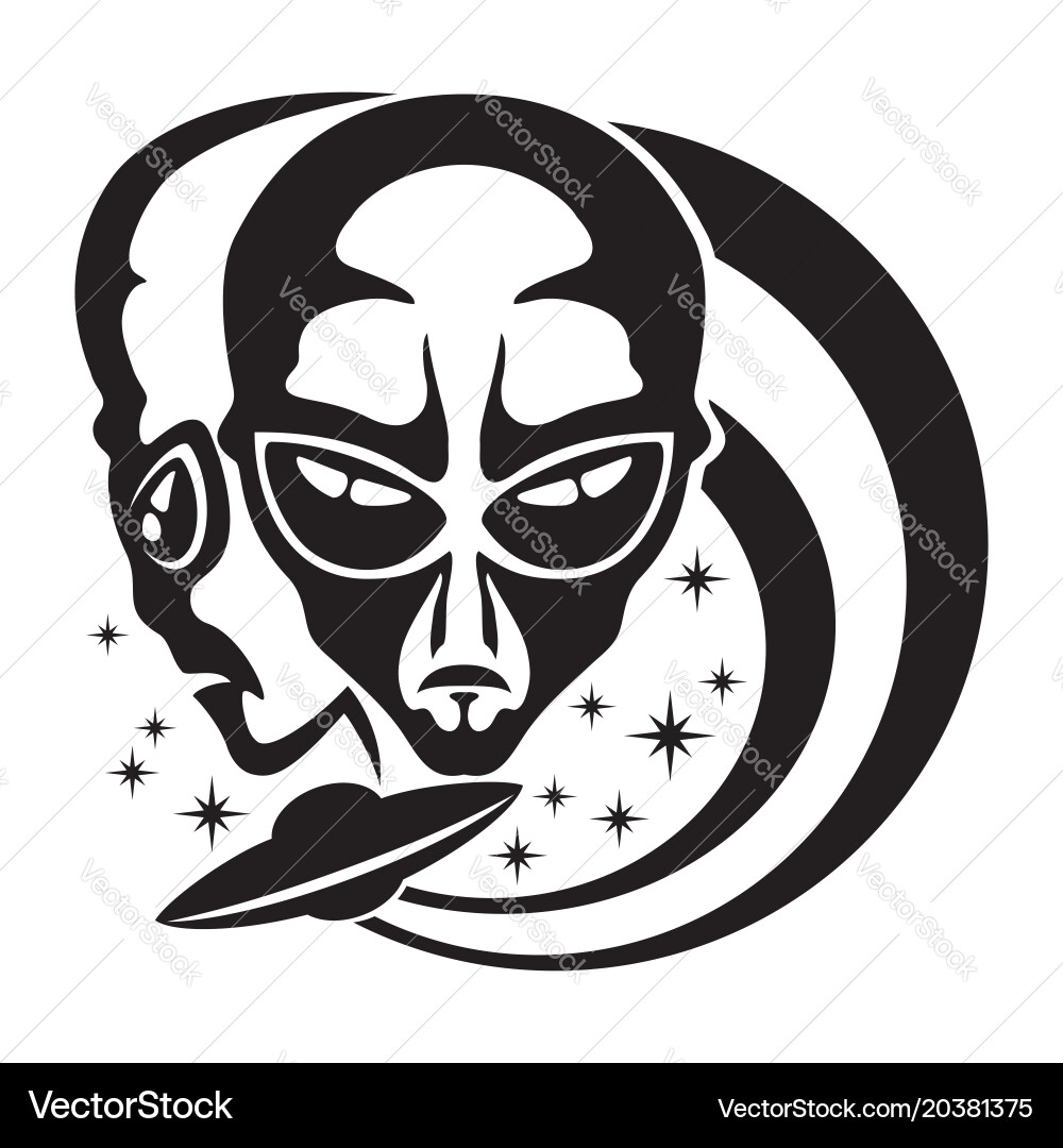 Sign of space aliens Royalty Free Vector Image
