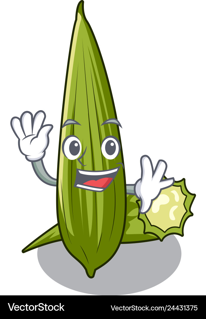 Waving luffa isolated with in the character Vector Image