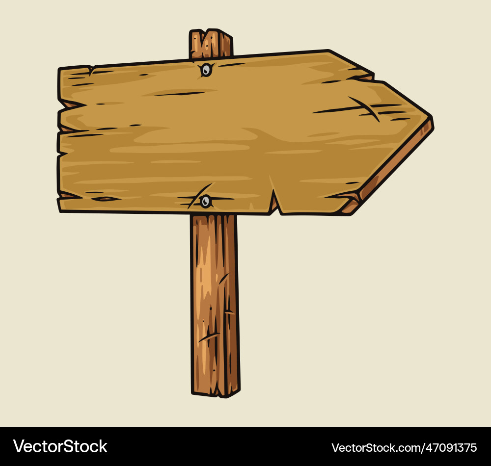 Wooden pointer detailed emblem colorful Royalty Free Vector