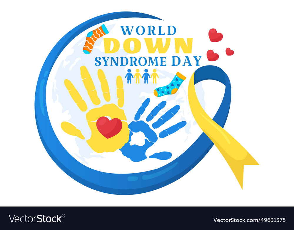 World down syndrome day on march 21 with blue Vector Image
