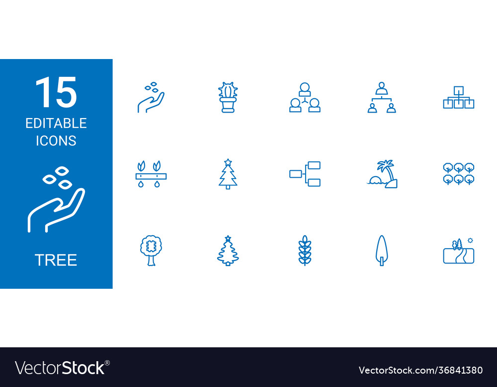 15 tree icons Royalty Free Vector Image - VectorStock