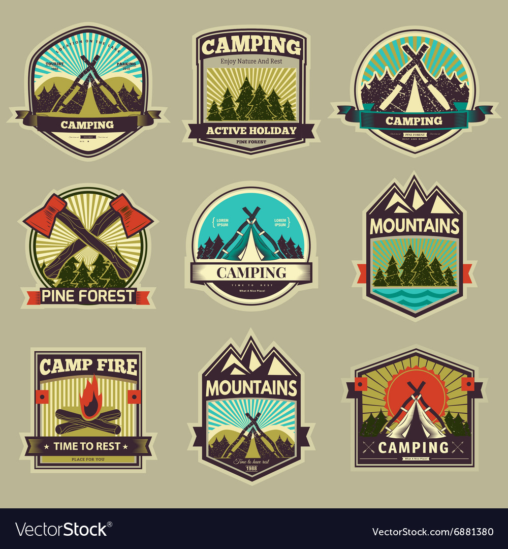 Camp label Royalty Free Vector Image - VectorStock