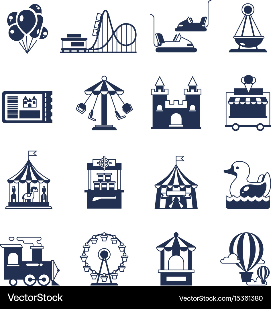 Carnival in amusement park with carousel Vector Image