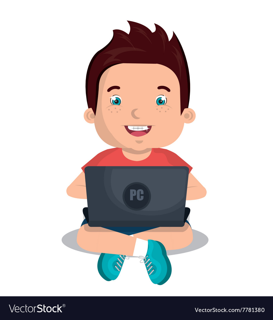 Children using computer design Royalty Free Vector Image