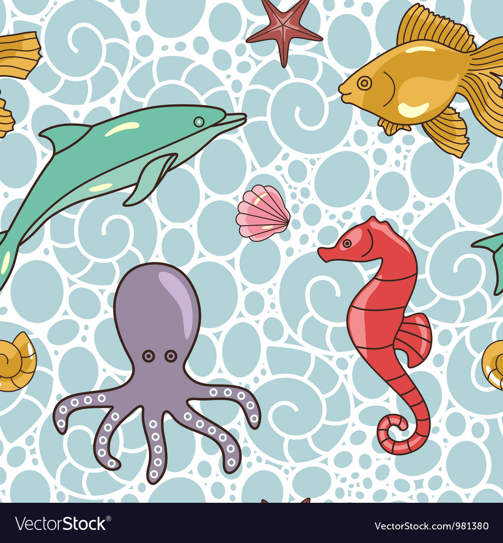 Colorful ocean pattern Royalty Free Vector Image