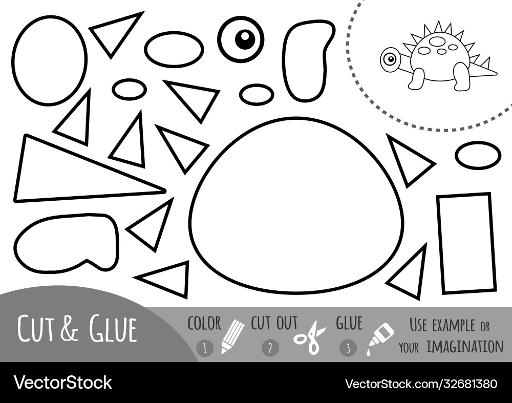 Education paper game for children dinosaur Vector Image