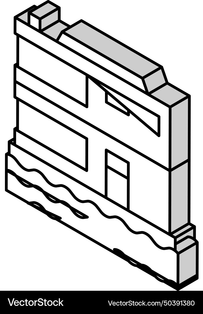Floating on water residence house isometric icon Vector Image