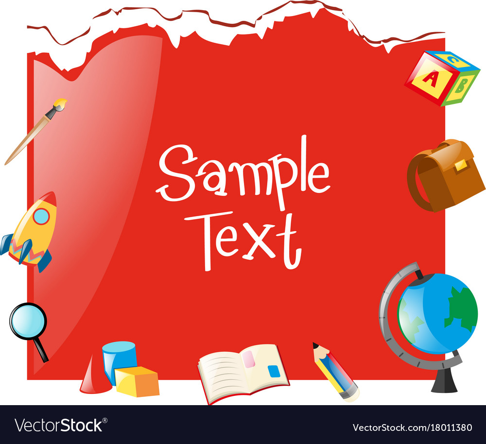 Frame design with school objects background Vector Image