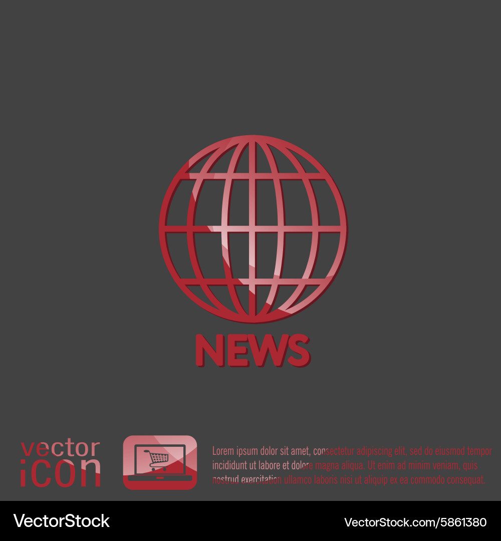 Globe symbol news icon planet Royalty Free Vector Image