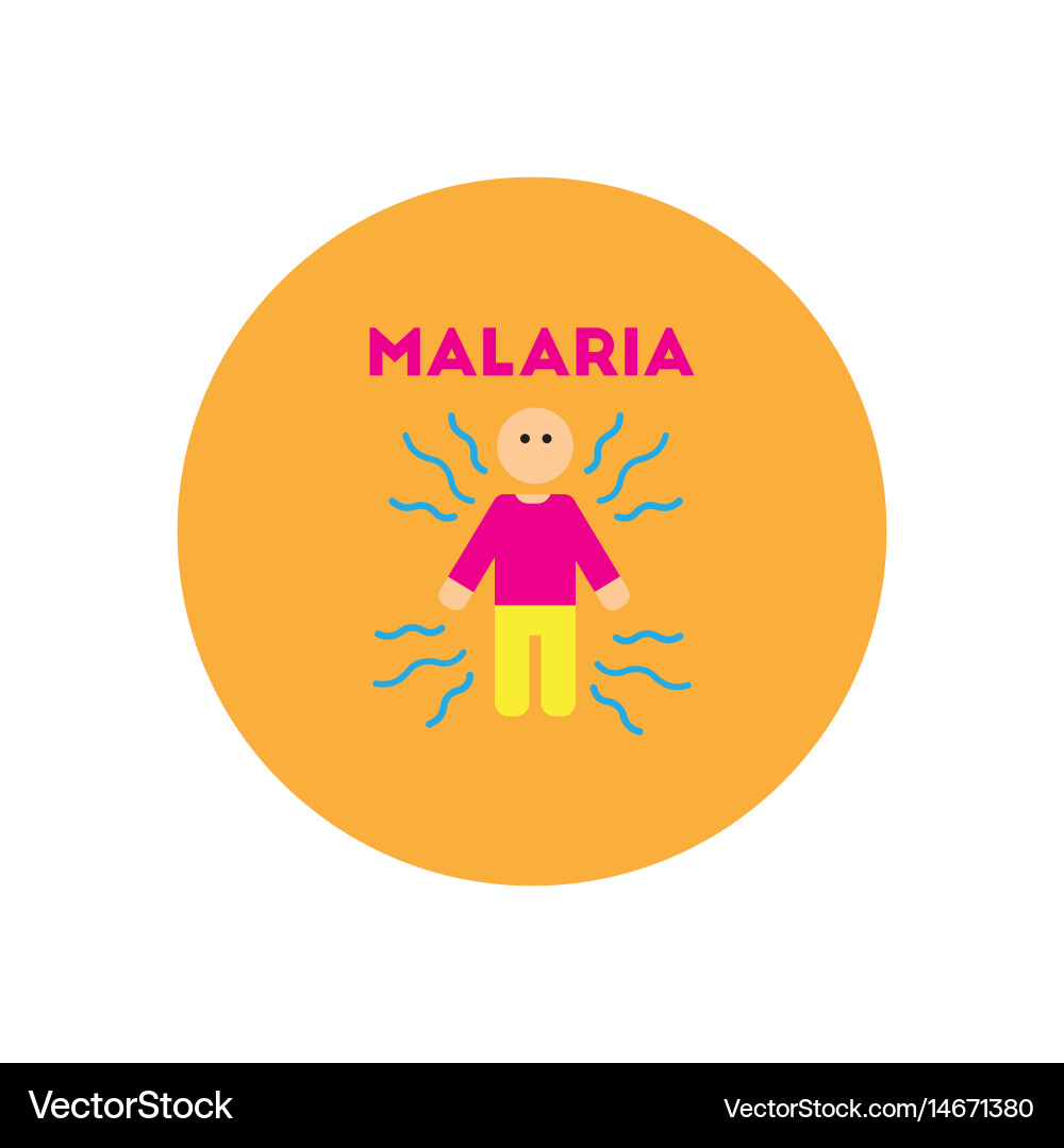 Icon on circle various symptoms of malar Vector Image