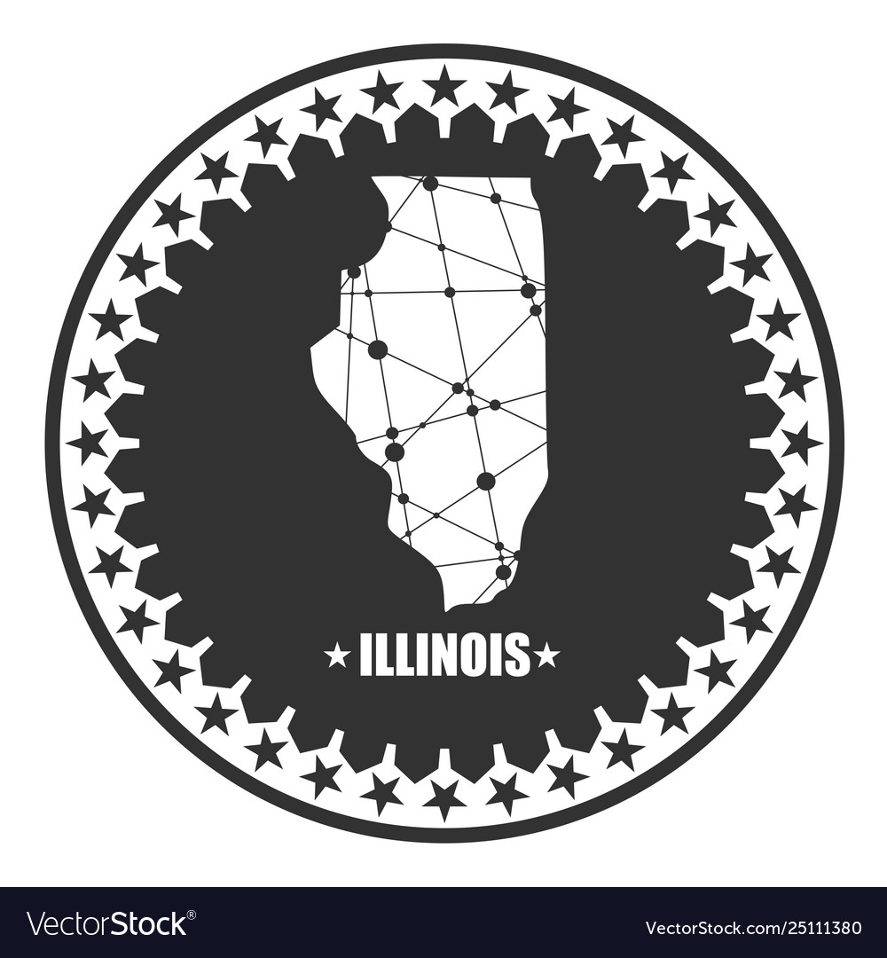 Illinois state map Royalty Free Vector Image - VectorStock