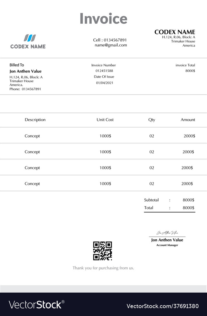 Invoice Royalty Free Vector Image - VectorStock