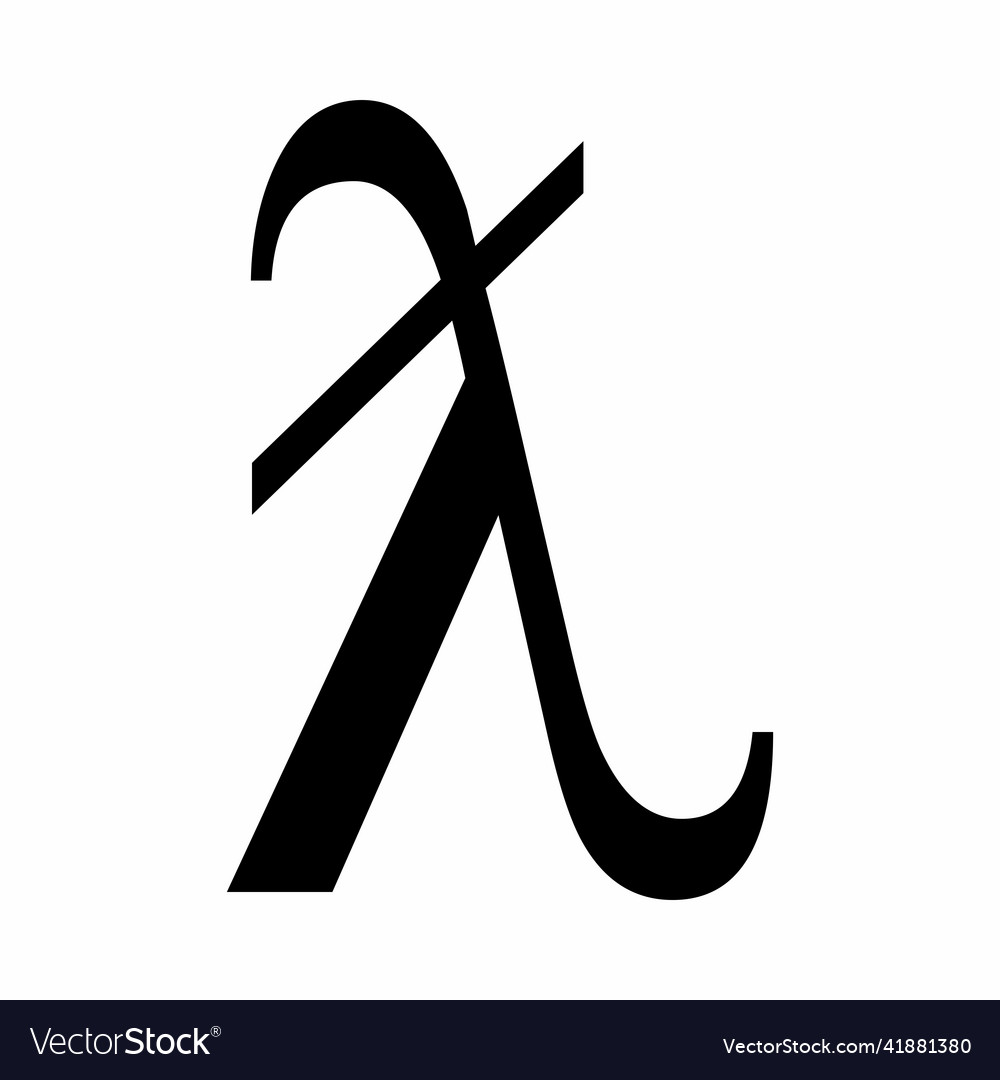 Latin lambda symbol with stroke Royalty Free Vector Image