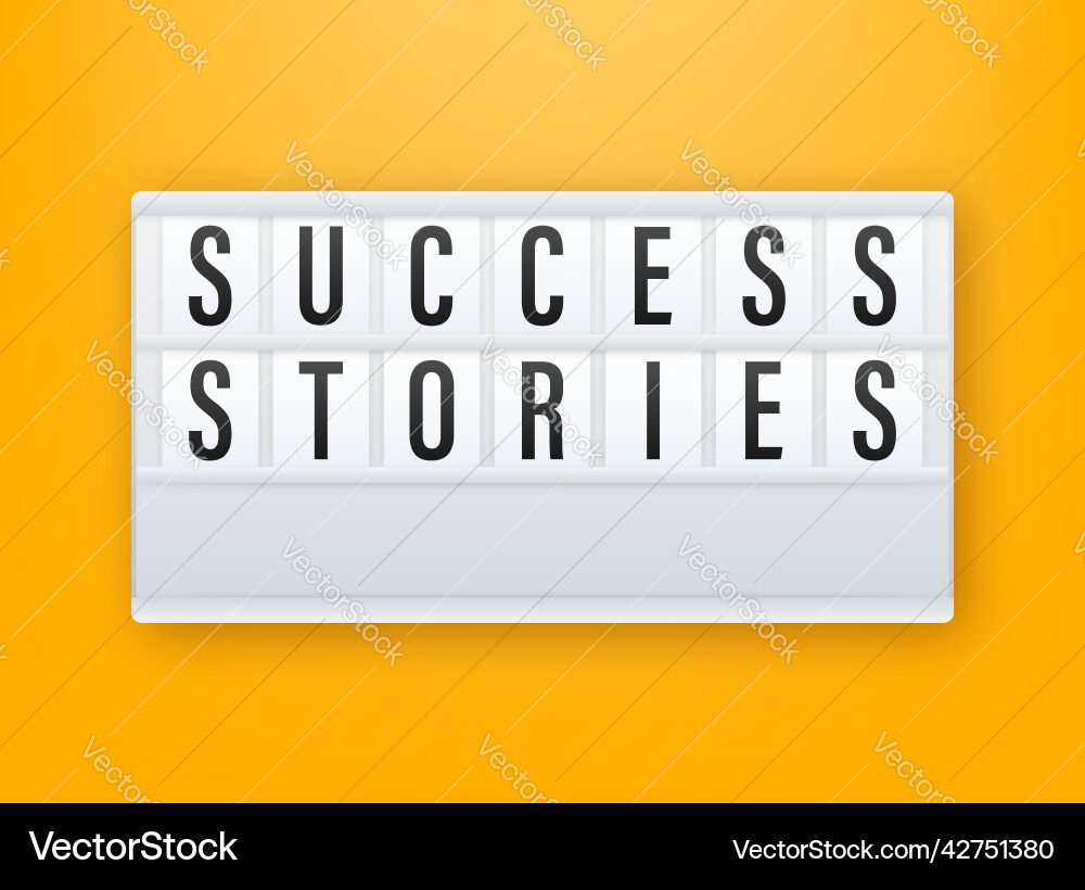 Lightbox with success stories stock Royalty Free Vector