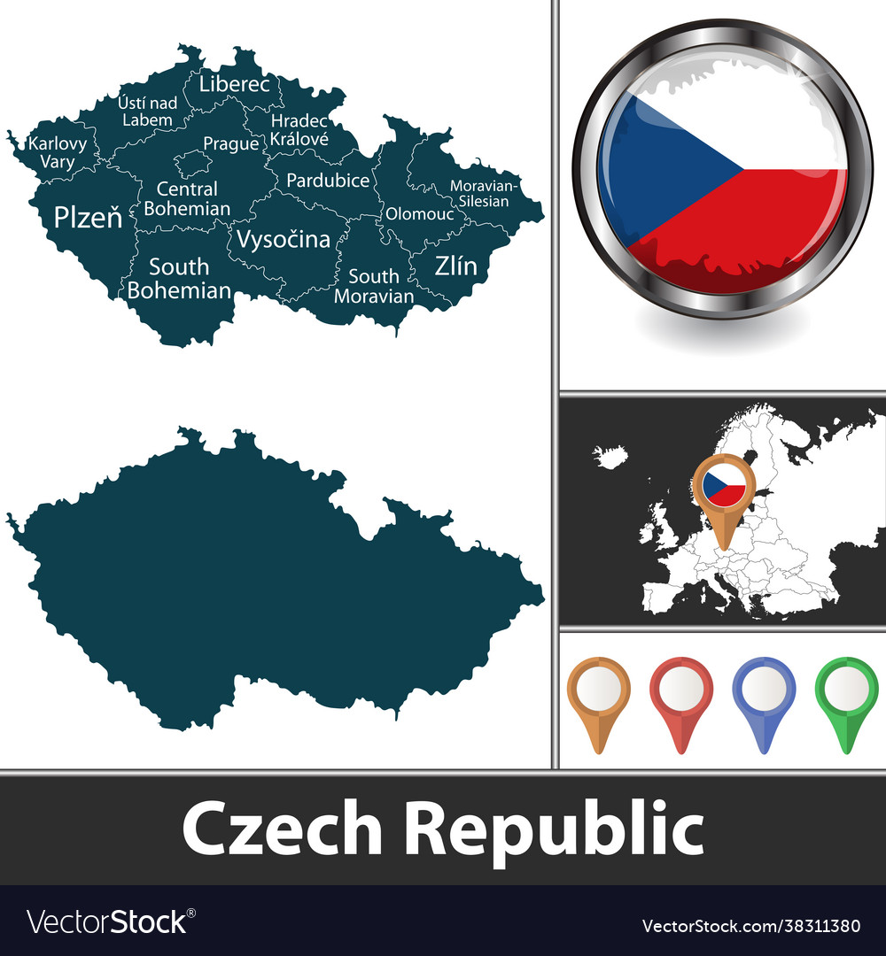 Map czech republic Royalty Free Vector Image - VectorStock