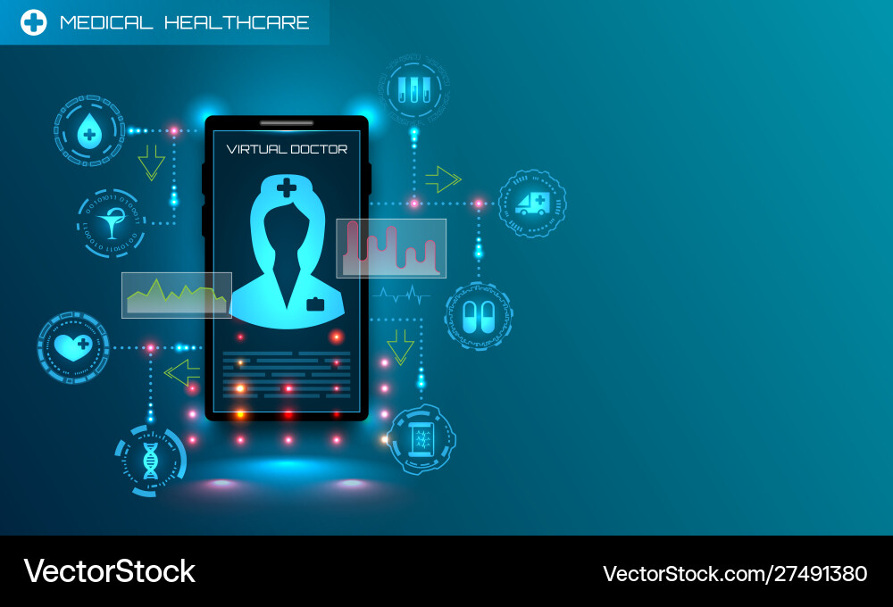 Medical app diagnostic and consulting application Vector Image