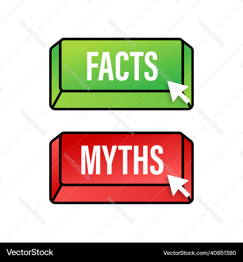 Myths Facts Button Great Design For Any Royalty Free Vector