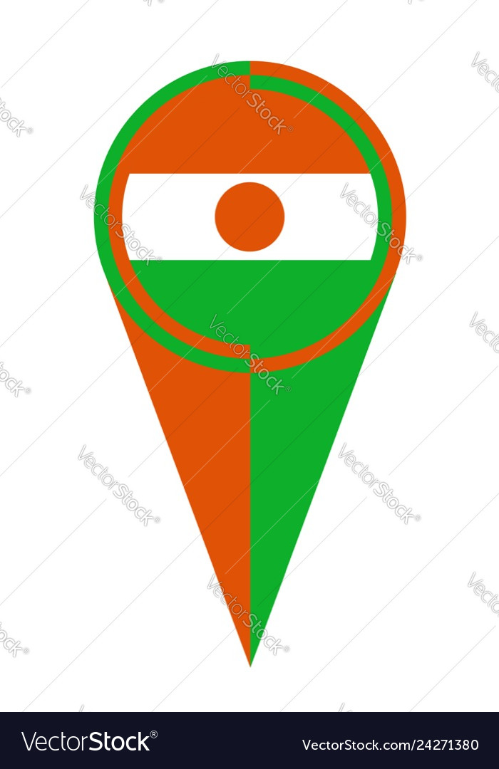 Niger map pointer location flag Royalty Free Vector Image