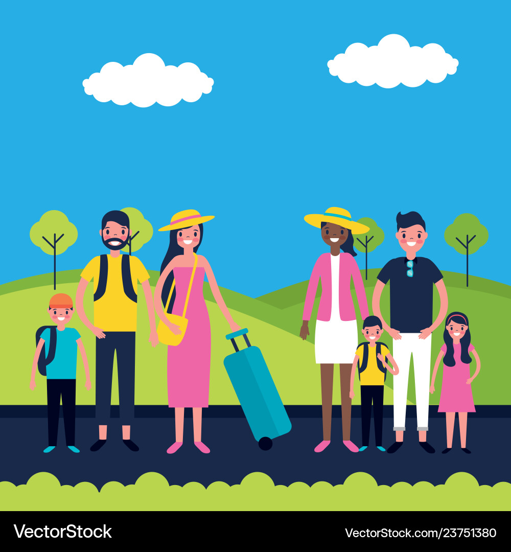 Outdoor family vacations Royalty Free Vector Image