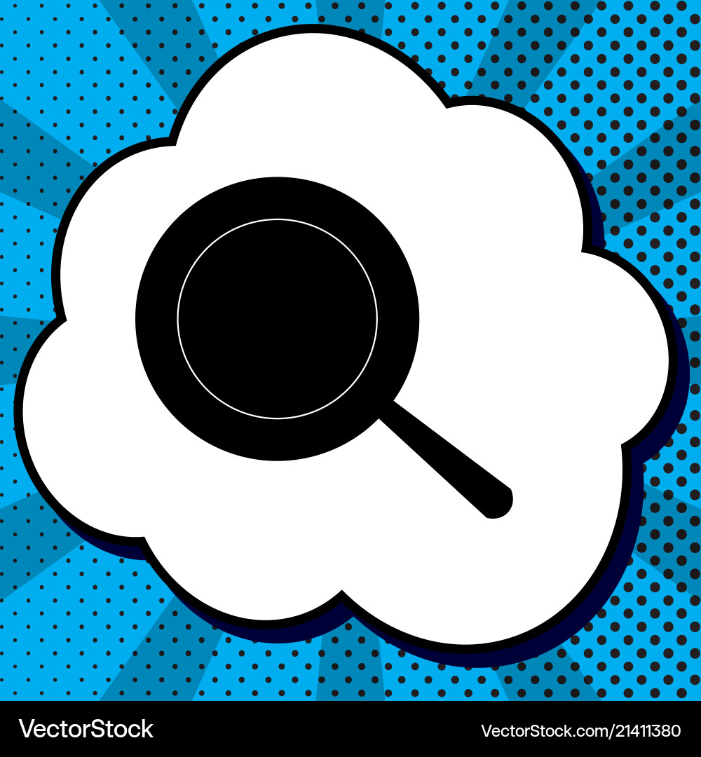 Pan sign black icon in bubble on blue pop Vector Image