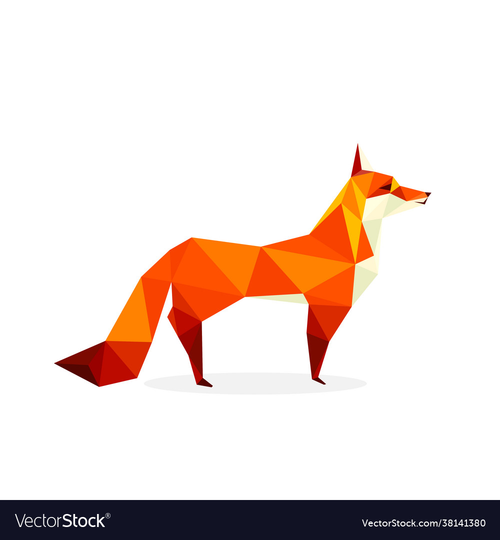 Polygonal fox image logo Royalty Free Vector Image