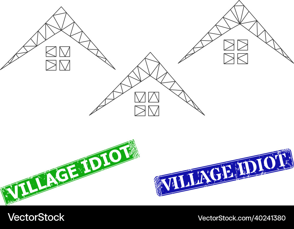 Scratched village idiot stamp imitations Vector Image